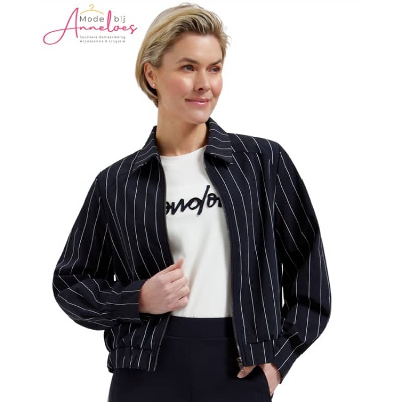 Lady Day Jasje Cassy Blauw dessin - Mode bij Anneloes